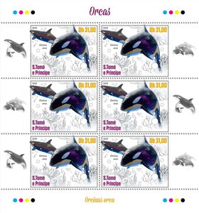 Stamp: Orcinus orca (São Tomé and Príncipe(Orcas (2020)) Mi:ST 9231-9234KB