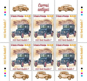 Stamp: 1923 Ford Model T (São Tomé and Príncipe(Vintage Cars (2020)) Mi ...