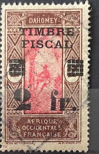 Stamp: Man climbing oil palm (Dahomey: Revenue Stamps(Definitives (1913 ...