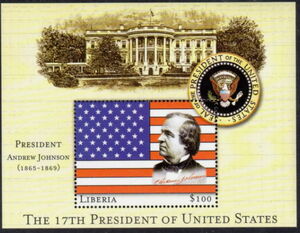 Stamp: 17th President: Andrew Johnson (1865-1869) (Liberia(US ...