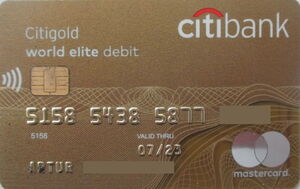 Bank Card: Citigold World Elite Debit (Citibank, RussiaCol:RU-MC-2426.05 💳