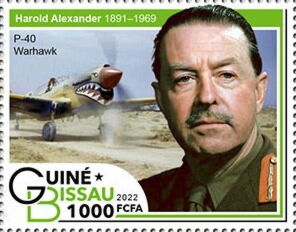 Stamp: Harold Alexander 1891–1969, P-40 Warhawk (Guinea-Bissau(Second ...