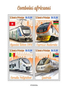 Stamp: African Trains (São Tomé and Príncipe(African Trains (2020)) Mi ...