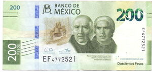 Banknote: 200 Pesos (Mexico(2017-2023 "Historical Identity and Natural ...