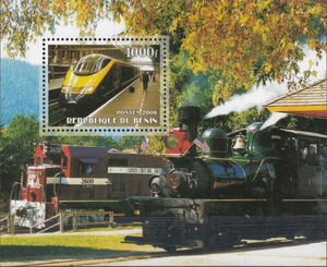 Stamp: Trains Steam and High-Speed Locomotives (Benin: Illegal Stamps ...
