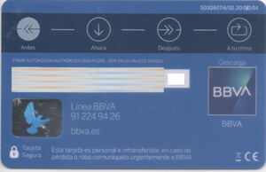Bank Card: Bbva (Banco Bilbao Vizcaya Arg., SpainCol:ES-VI-1005 💳