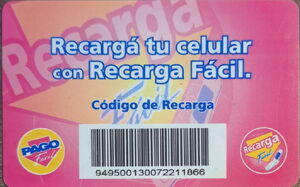 Functional Card: Recarga Fácil / Pago Fácil (Telecommunications, Argentina(Pago Fácil) Col:AR ...