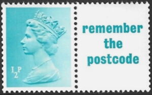 Stamp: Queen Elizabeth II - Decimal Machin. "remember the postcode ...