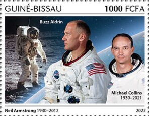 Stamp: Neil Armstrong, Michael Collins, Buzz Aldrin (Guinea-Bissau(Neil ...