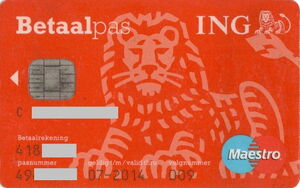 Bank Card: Betaalpas ING (ING Bank, NetherlandsCol:NL-MS-0011.09 💳