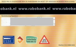 Bank Card: Rabobank Rabopas (Rabobank, NetherlandsCol:NL-GM-0039