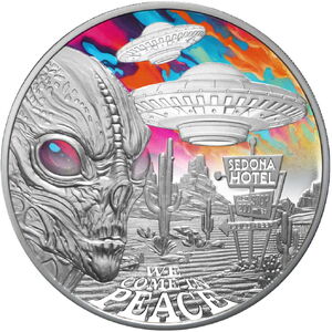 Coin: 1 Dollar (Alien Encounter) (Niue(Numismatic Product - Roswell ...