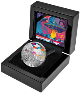 Coin: 1 Dollar (Alien Encounter) (Niue(Numismatic Product - Roswell ...