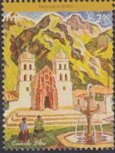 Sello: Painting by Camilo Blas (Perú(Peruvian paintings) Mi:PE 2017,Sn ...