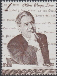Frimärke: Peruvian writers - Mario Vargas Llosa (Peru(Literature ...