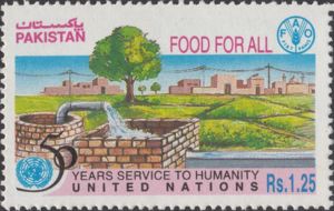 Stamp: 50th Anniversary of Food and Agriculture Organisation (FAO ...