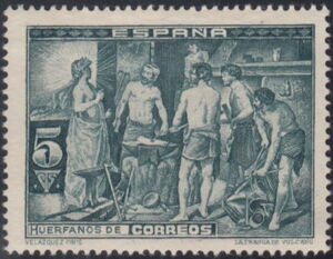 Stamp: Apollo in the Forge of Vulcan (1630) (Spain(Beneficence 1938 ...