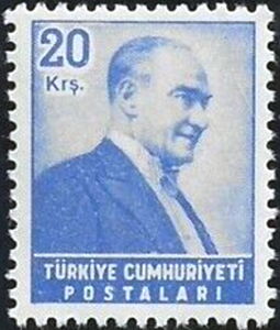 Stamp: Kemal Atatürk (Türkiye (Turkey)(Definitive Postage Stamps, 1955 ...