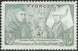切手: Hôtel-Dieu de Beaune 1443 Nicolas Rolin and Guigone de Sali (フランスYt ...
