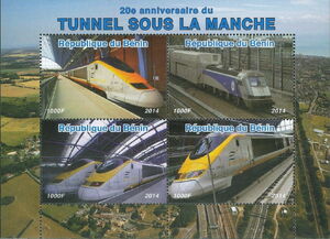 Stamp: Channel Tunnel High Speed Trains 20th Anniversary (Benin ...