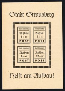 Stamp: Wiederaufbau (Germany, Local Post(Strausberg) Mi:DE-STR BL2II