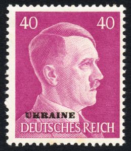 Stamp: Overprint UKRAINE over Hitler (Ukraine, German Occupation In ...