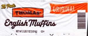 Food Label: Thomas’ 18-pack English Muffins Original (Bimbo Bakeries ...