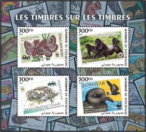 Stamp: Fauna on Stamps (Djibouti(Stamps on Stamps (2023.1)) Col:DJ 2023 ...