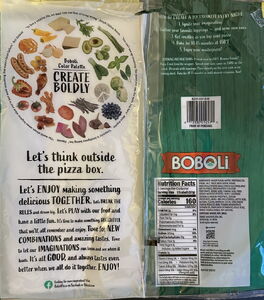 Food Label: Boboli Thin Crust (Bimbo Bakeries USA, Inc., United States ...