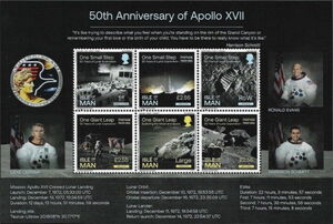 Stamp: 50th Anniversary of Apollo XVII (Isle of Man(50th Anniversary of ...
