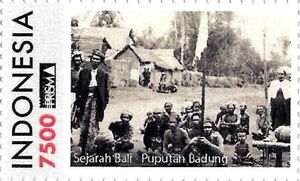 Stamp: History of Balinese: Puputan Badung (Indonesia(History of ...