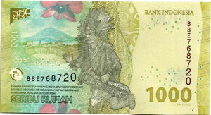 Banknote: 1,000 Rupiah (Indonesia(2022-2024 Issue) Wor:P-162c