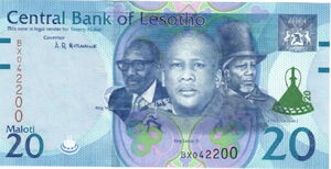 Banknote: 20 Maloti (Lesotho(2010-2023 Issue) Wor:P-22d