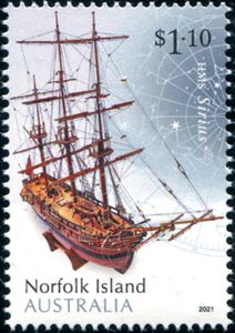 Stamp: Model of HMS "Sirius" (Norfolk Island(Norfolk Island Museum ...