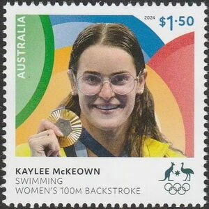Stamp: Kayley McKeown, Swimming 100m Backstroke (Australia(2024 Summer ...