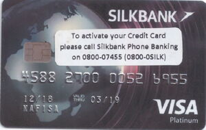 Bank Card: Silk Bank Platinum Credit (Silkbank, PakistanCol:PK-VI-0062.02