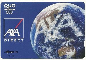 Gift Card: AXA Direct (QUO Cards, Japan(Globe) Col:JP-QUO-Globe-002