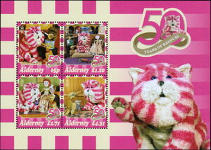 Stamp: 50 years of Bagpuss (Alderney(Bagpuss, 50 Years (2024)) Mi:GG-AL ...