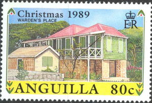 Stamp: Warden's Place (Anguilla(Christmas 1989: Historic Houses) Mi:AI ...