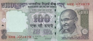 Banknote: 100 Rupees (India(2011-2018 New Rupee Symbol Issue) Wor:P-105p