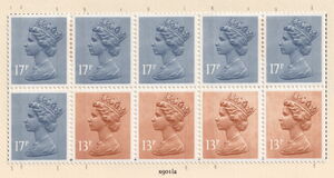 Stamp: Queen Elizabeth II - Decimal Machin booklet pane (United Kingdom of Great Britain ...
