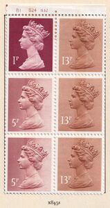 Stamp: Queen Elizabeth II - Decimal Machin booklet pane (United Kingdom ...