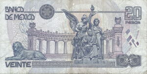 Banknote: 20 Pesos (Mexico(1994-1999 "Peso" Issue) Wor:P-106d.BH 💴