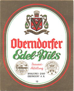 Этикетка: Edel - pils (Brauerei Graf Oberndorf, Германия, Федеративная ...