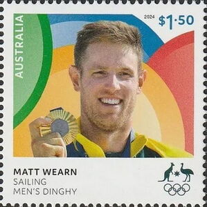 Stamp: Matt Wearn, Sailing (Australia(2024 Summer Olympic Games ...