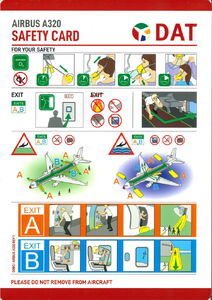 Safety Card: Airbus A320 (DAT Danish Air Transport, DenmarkCol:DTR-DK-0003