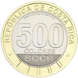 Moneda: 500 Colones (200th Anni. of the Annexation of the Province of ...