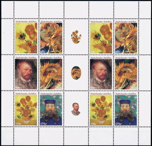 Stamp: Paintings by Vincent van Gogh (Netherlands Antilles(Paintings by ...