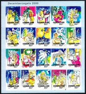 Stamp: Christmas Scenes - Sheet (Netherlands(December Stamps 2000) Mi ...