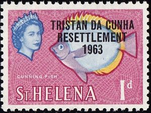 Stamp: Cunning Fish (Chaetodon sanctaehelenae) (Tristan da Cunha(St ...